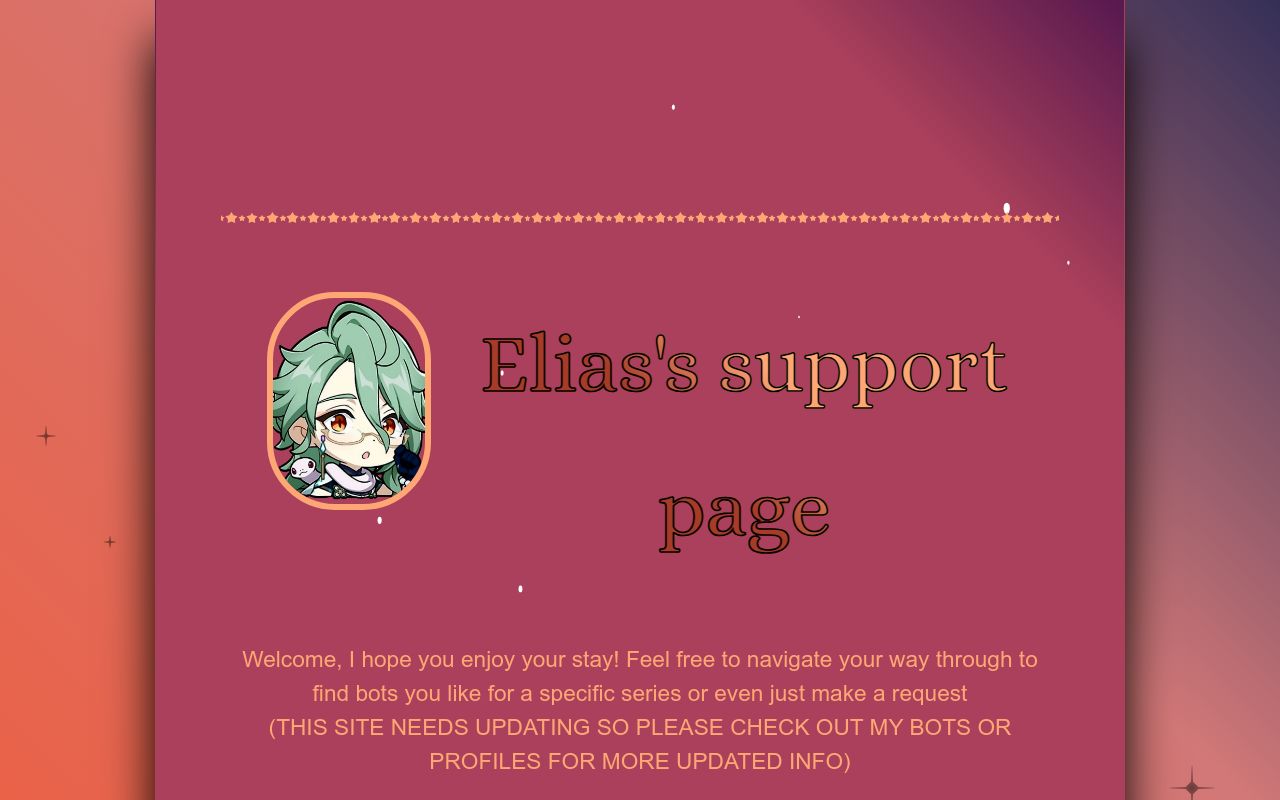 Elias's Support Page